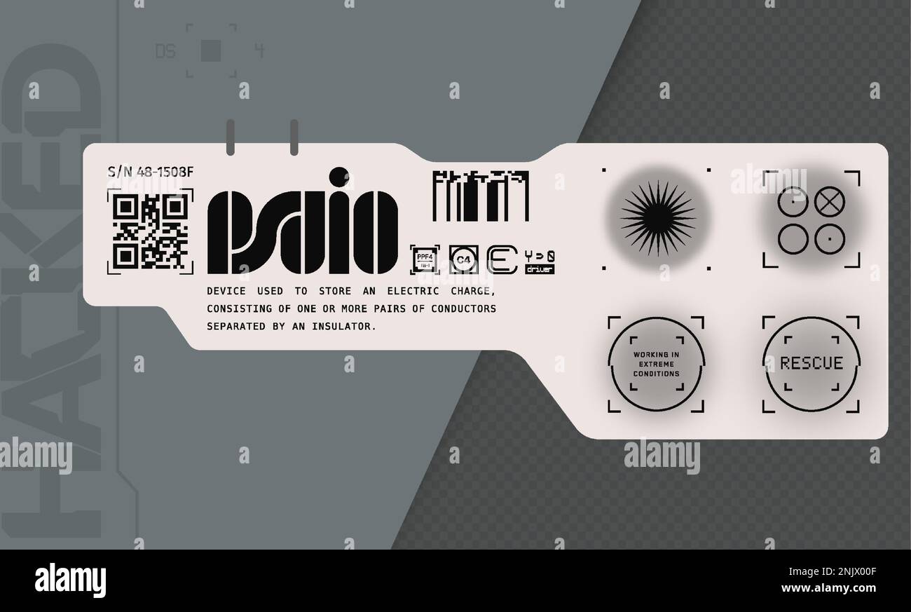 Cyberpunk decal. Vector sticker, label in futuristic style. Sci fi ...