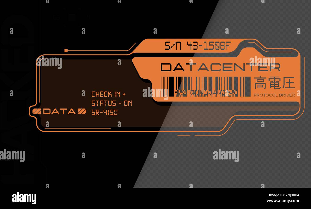 Cyberpunk decal. Vector sticker, label in futuristic style ...
