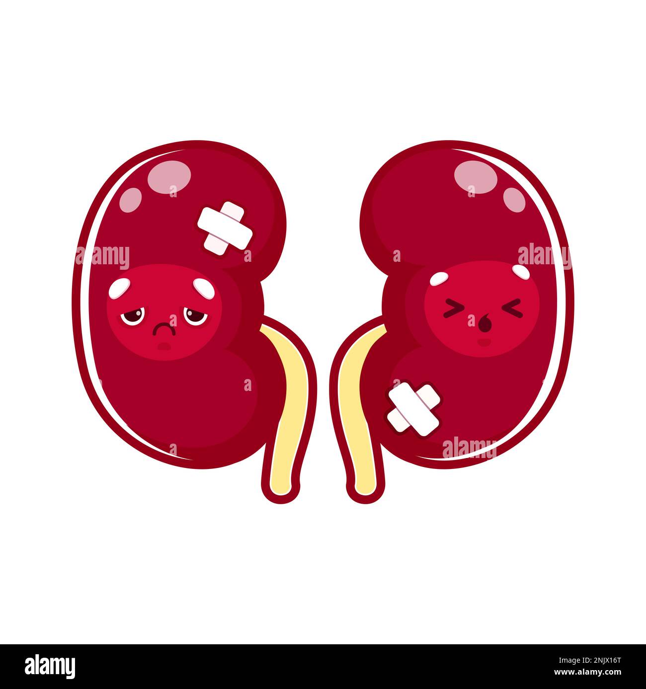 Cartoon sick kidneys organ character. Physiology and health problem ...
