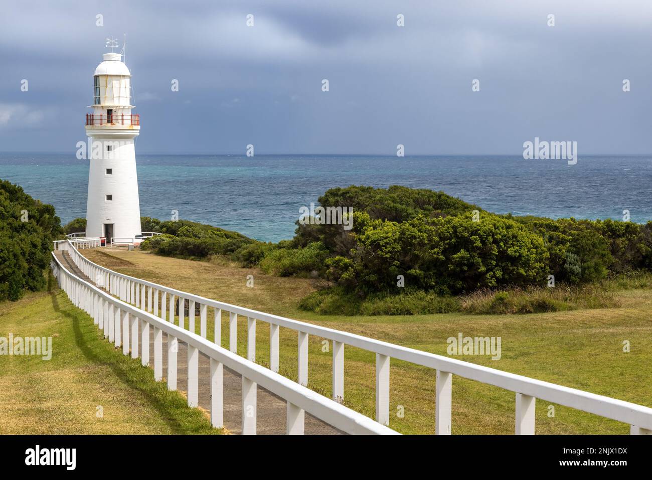 Pathway to Cape Otway lighthouse and national park. Great Ocean Road ...