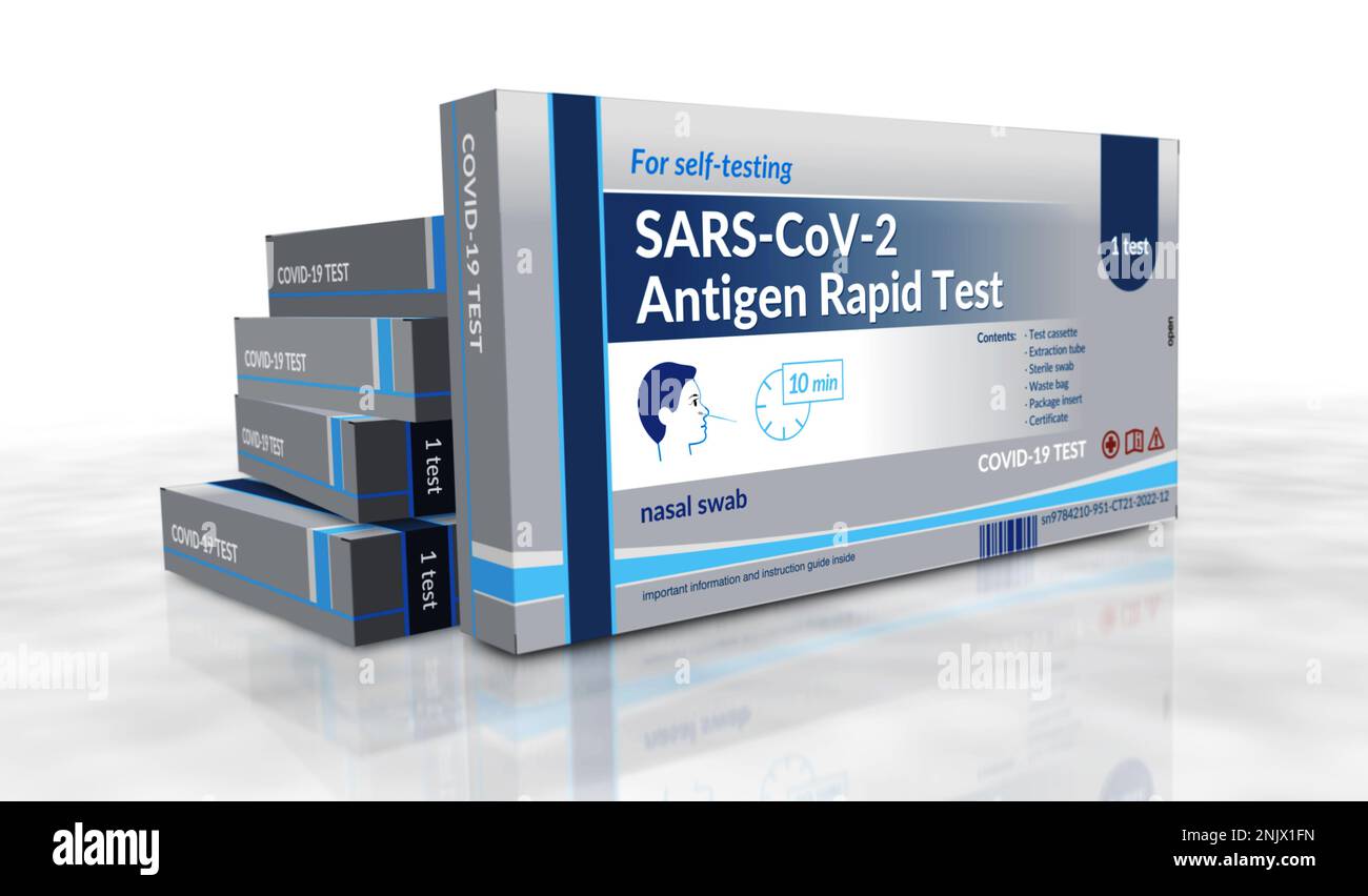 Covid antigen self test box production line. Rapid coronavirus sars-cov ...
