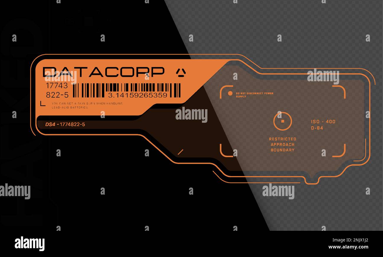 Cyberpunk decal. Vector sticker, label in futuristic style. Sci fi ...