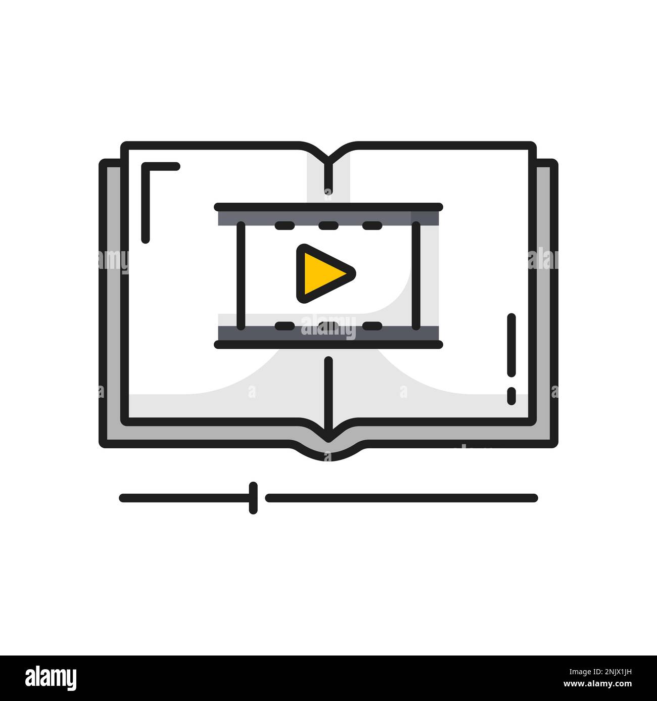Training video production icon. Educational movie, video tutorial or ...