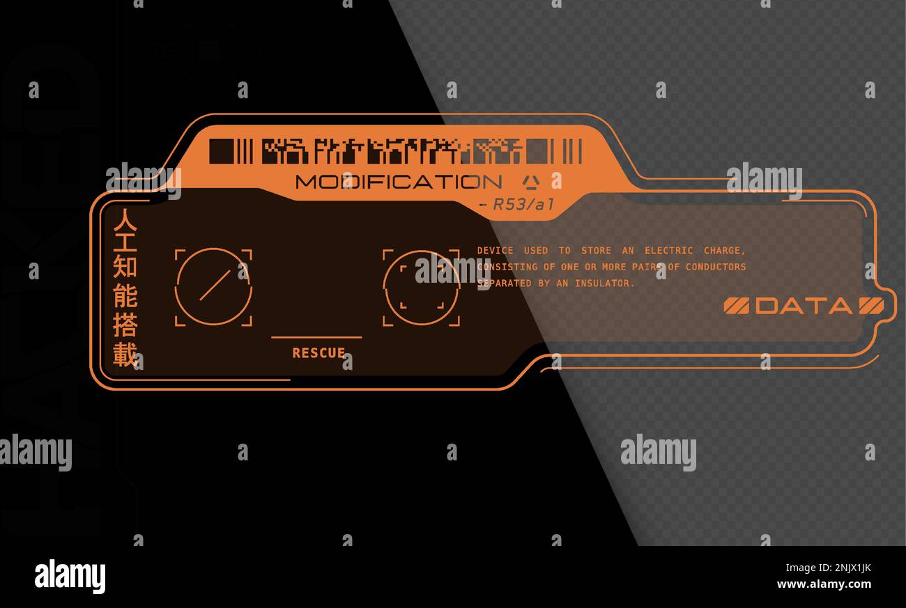 Cyberpunk decal. Vector sticker, label in futuristic style. Sci fi ...