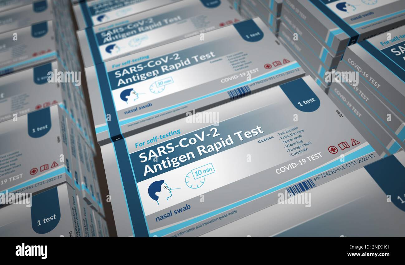 Covid antigen self test box production line. Rapid coronavirus sars-cov ...