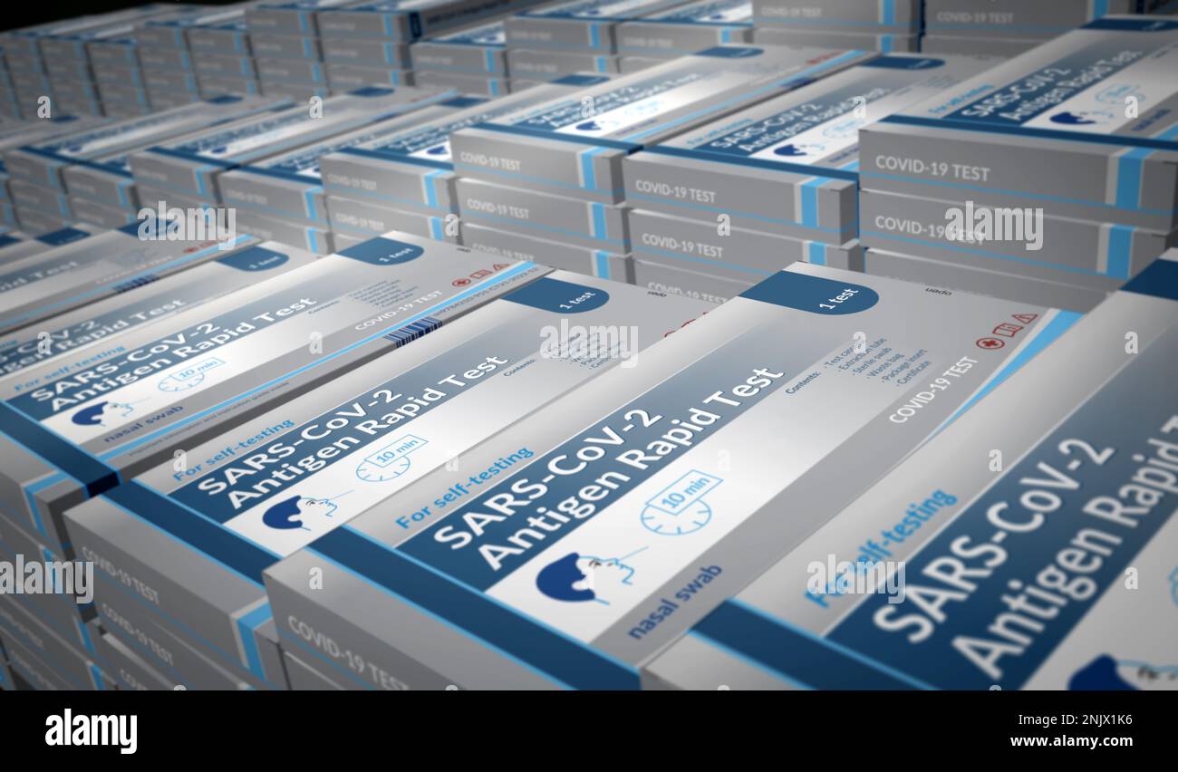 Covid antigen self test box production line. Rapid coronavirus sars-cov ...