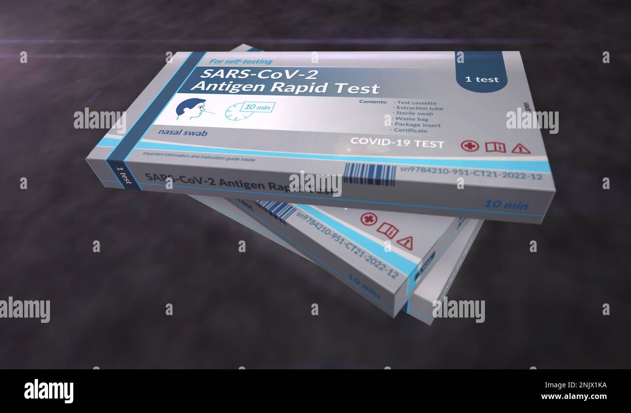 Covid antigen self test box production line. Rapid coronavirus sars-cov ...