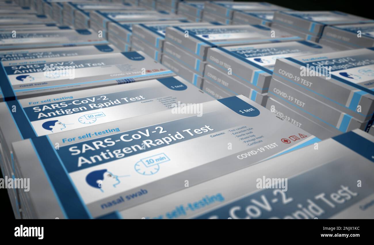 Covid antigen self test box production line. Rapid coronavirus sars-cov ...