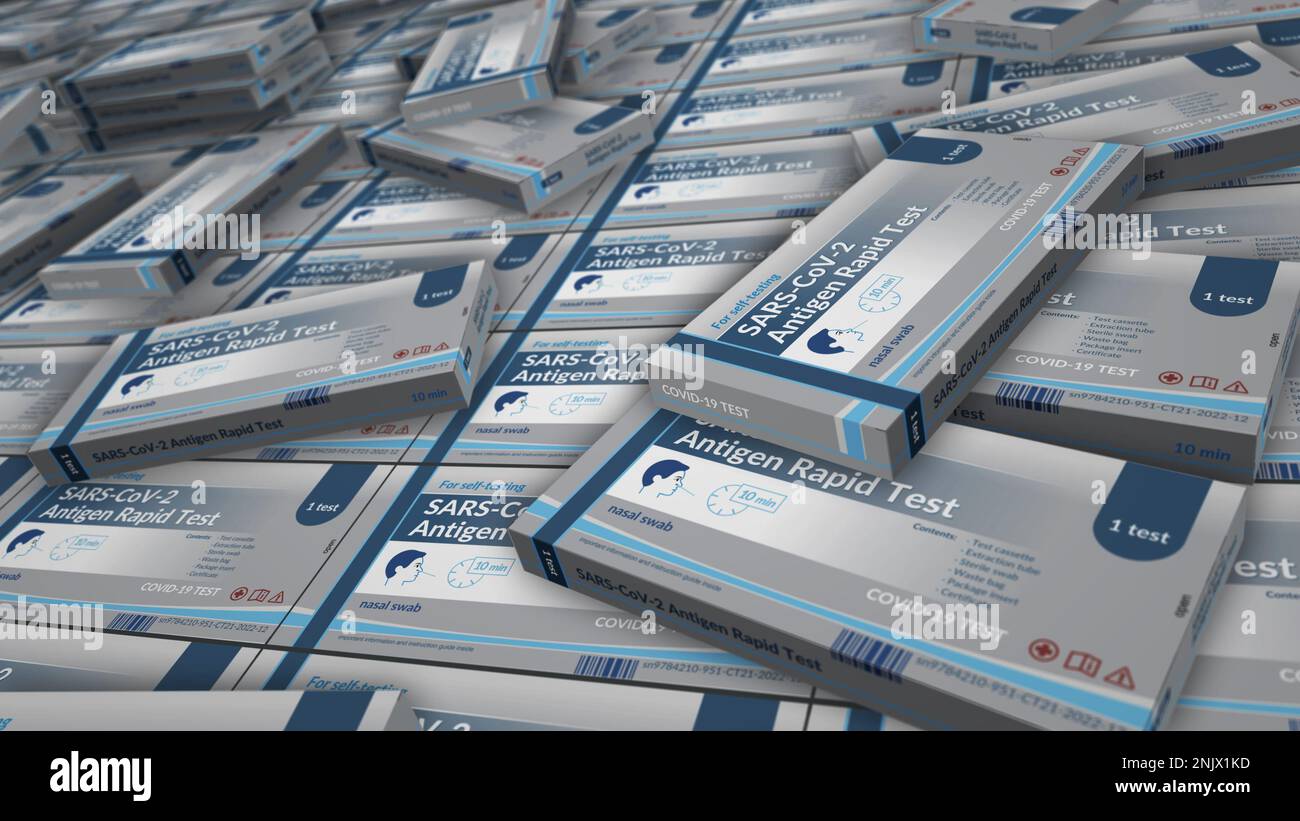 Covid antigen self test box production line. Rapid coronavirus sars-cov ...