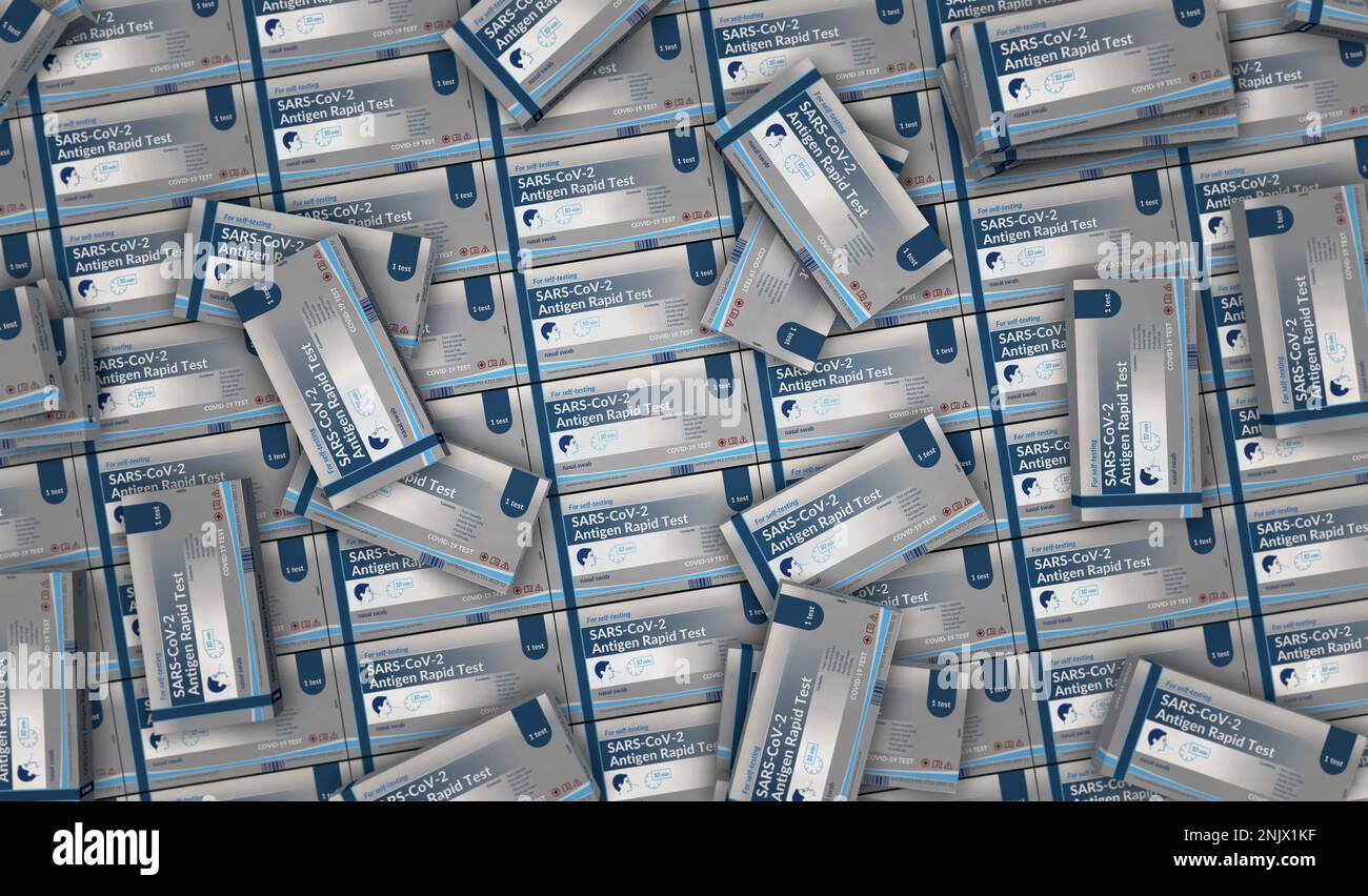 Covid antigen self test box production line. Rapid coronavirus sars-cov ...