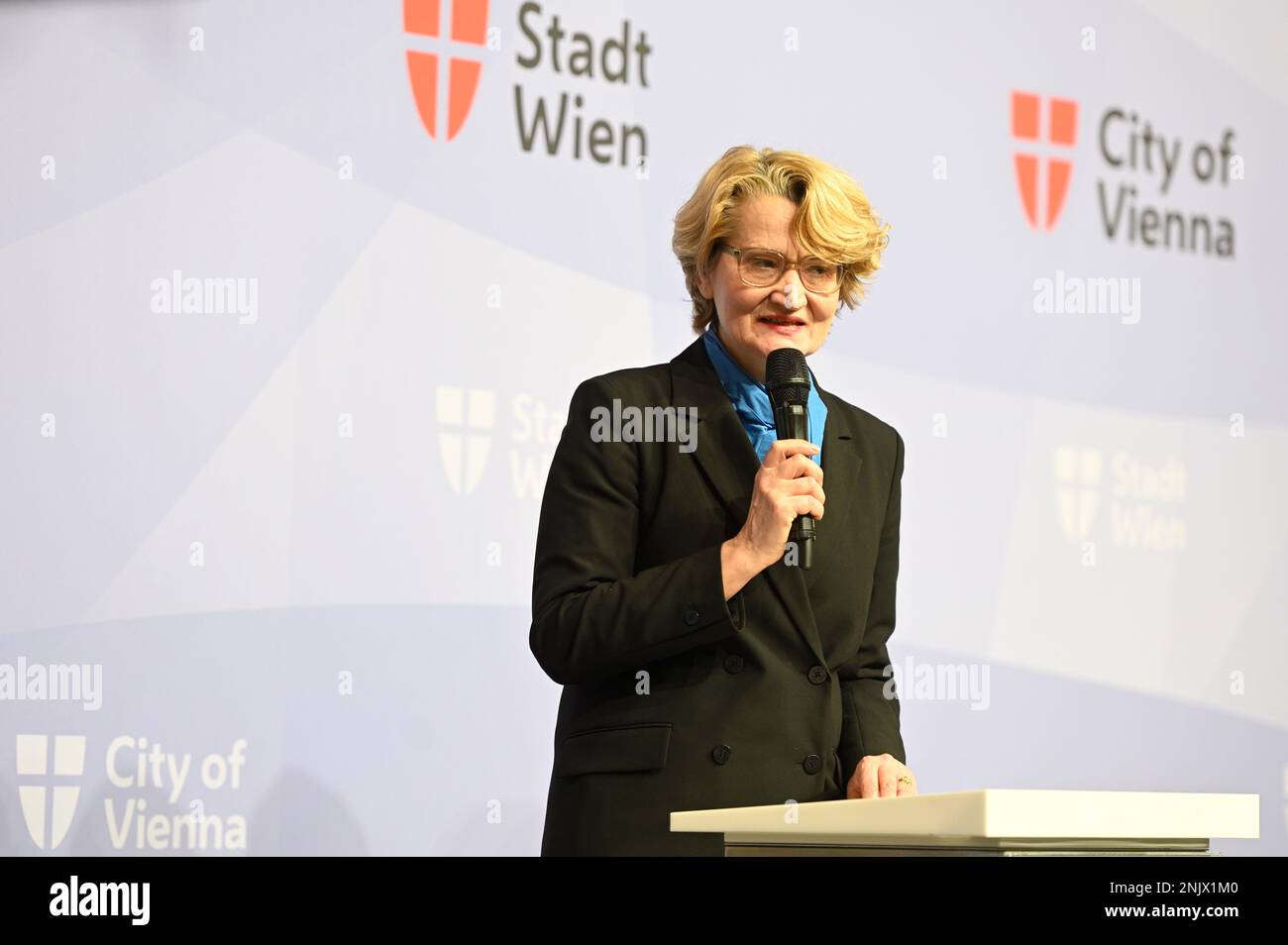 Vienna, Austria. 22nd Feb, 2023. Media event start for Vienna energy ...