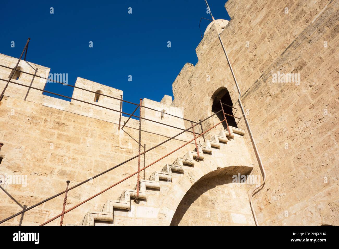 Steps inside the Torres de Serranos tower in Valencia Spain Stock Photo ...