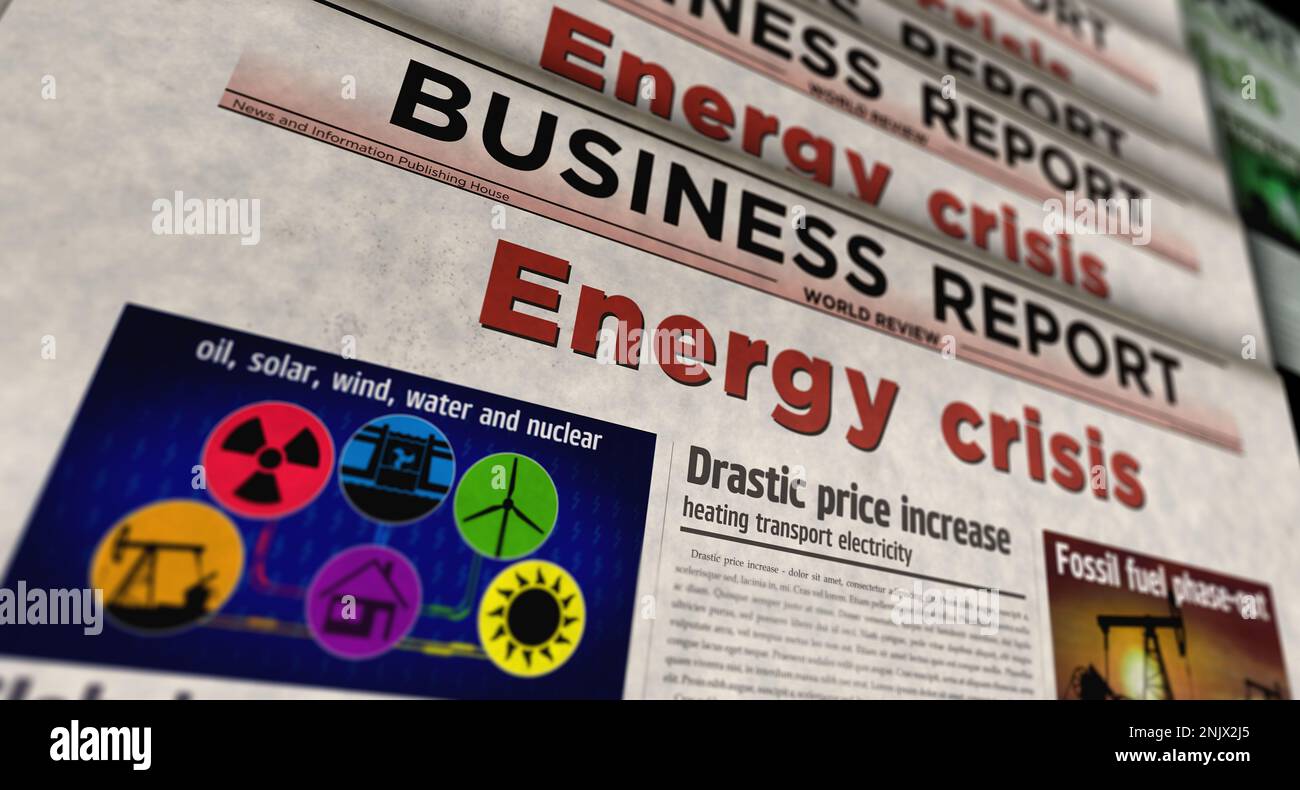 Energy crisis and fuel gas electricity price vintage news and newspaper ...