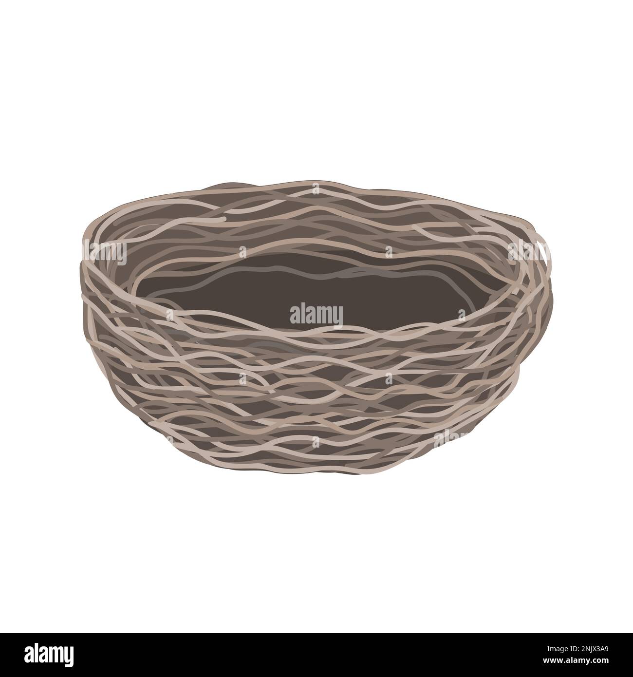 Bird nest. Empty nest with branches isolated on white background Stock ...