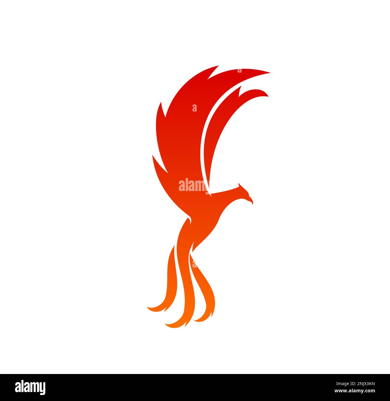 Phoenix, magic bird icon. Magic firebird, flying phoenix or fantasy ...
