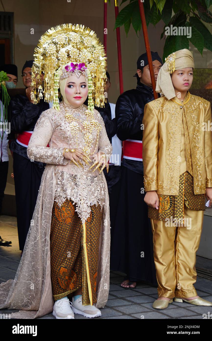 Indonesian with a traditional Minangkabau clothes on 1800 chocolate ...