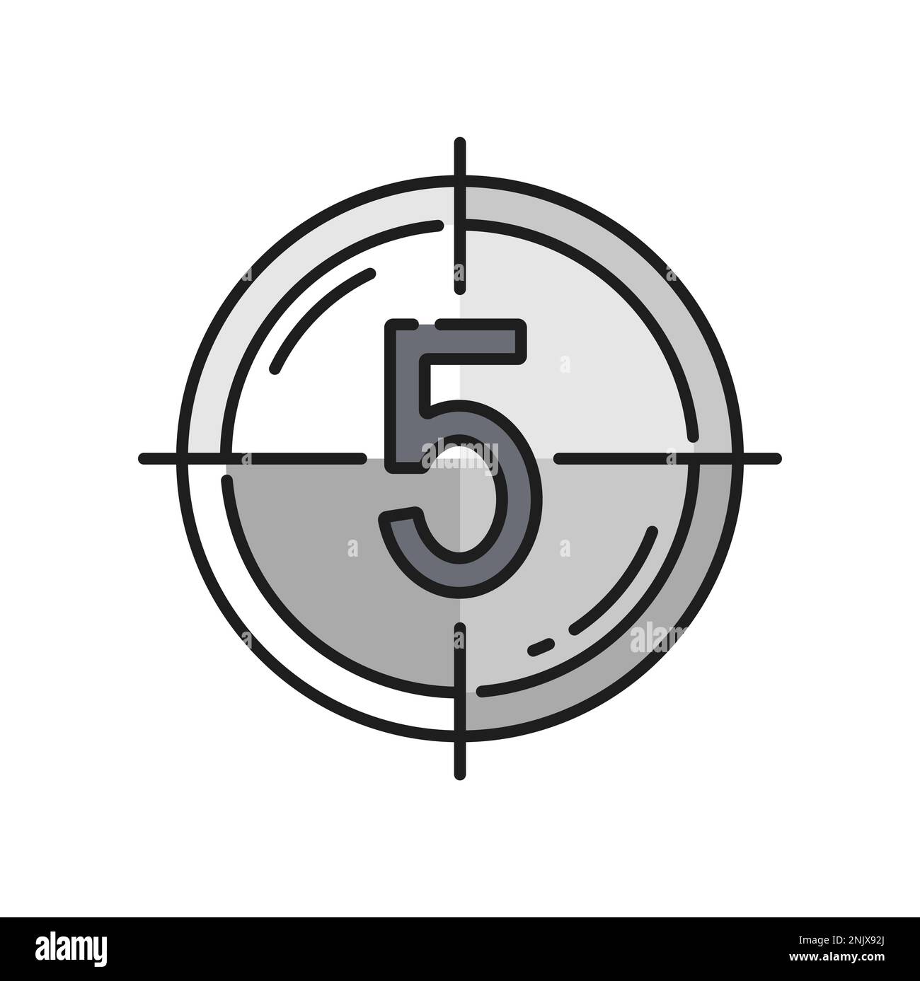 Movie start countdown, video production icon. Cinematography festival ...