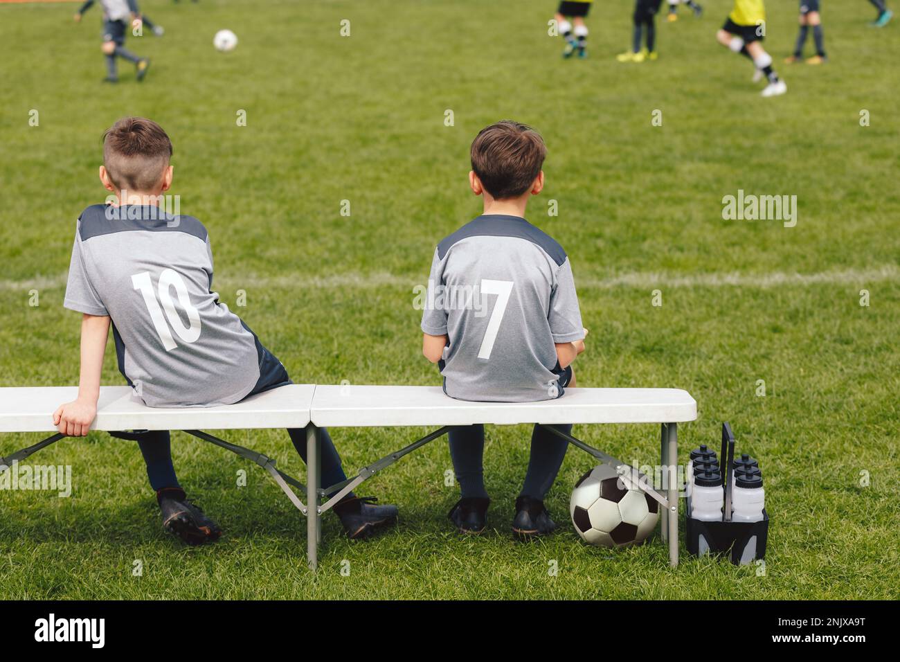 Two School Boys in Sports Football Team. Kids in Classic Soccer Jersey ...