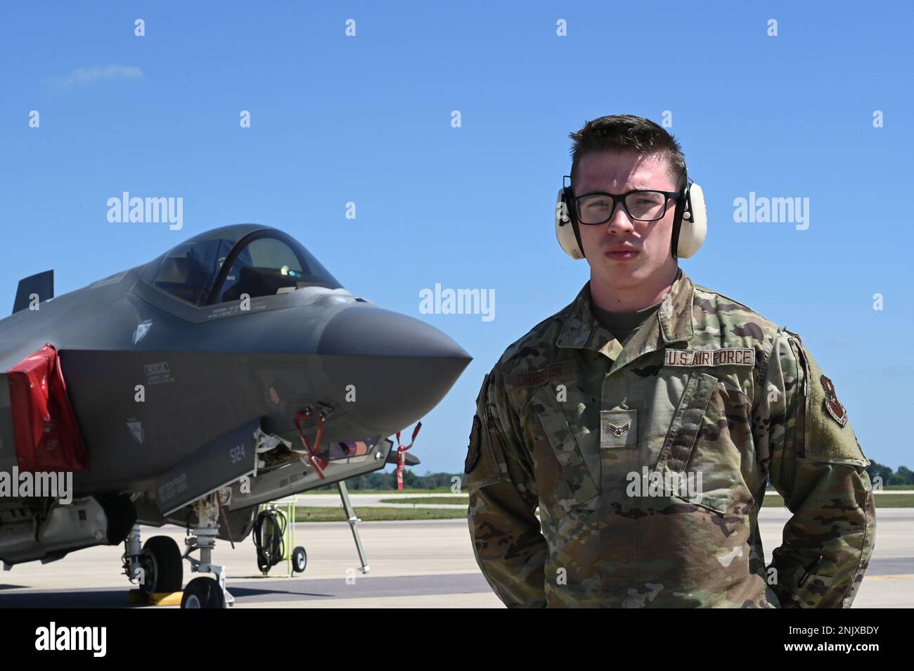 U.S. Air Force Airman 1st Class Jace Christer, an aircraft fuel systems ...