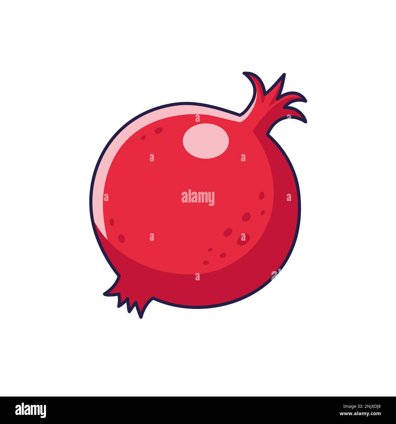 Cute Pomegranate illustration. Vector hand drawn cartoon icon ...