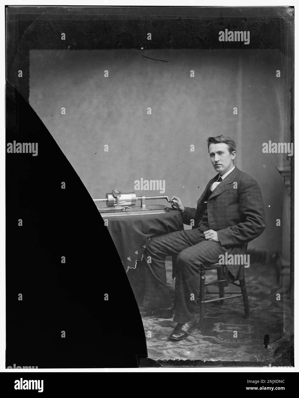 Portrait of Thomas A. Edison, the American inventor, circa 1877. Edison ...