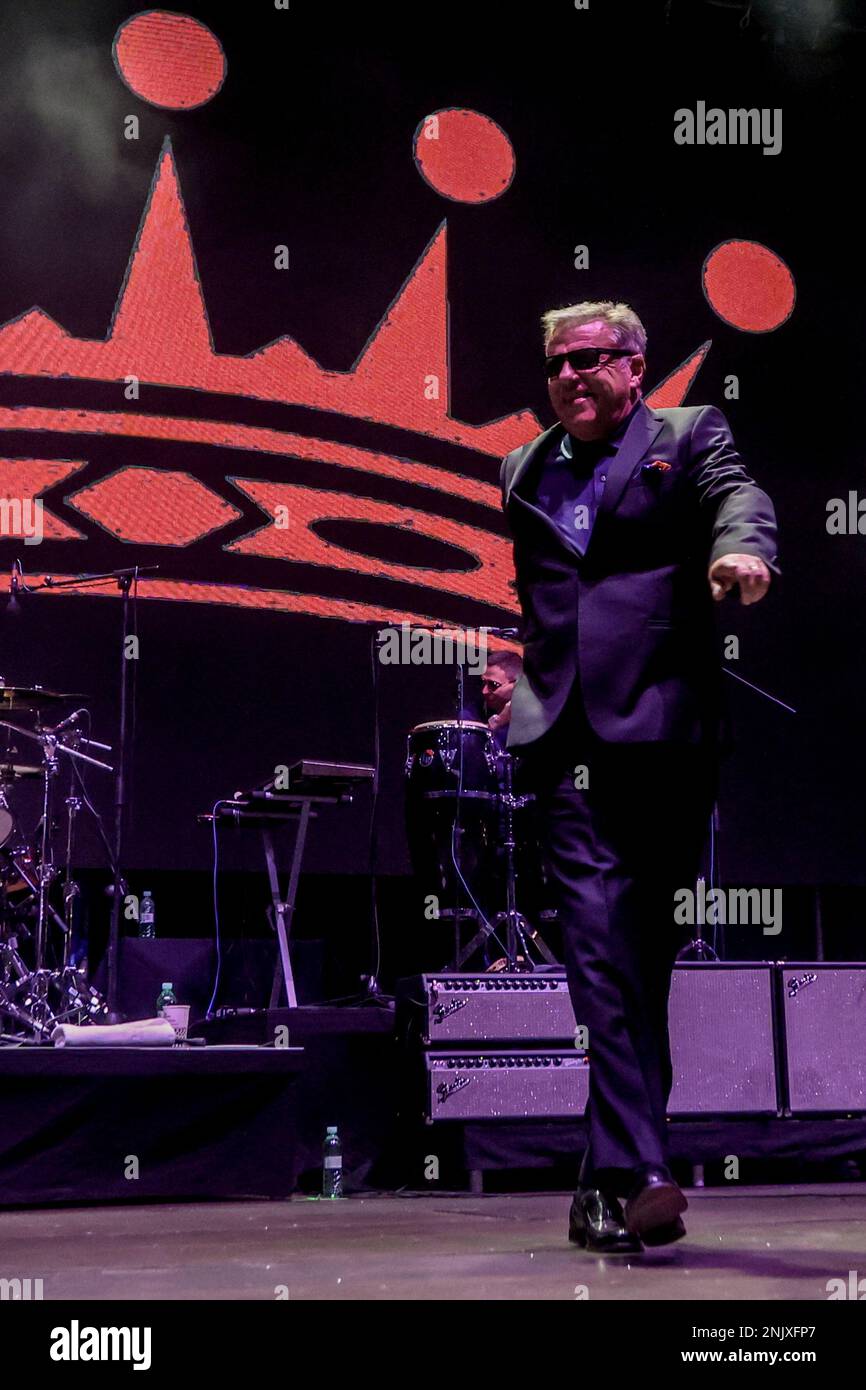 Singer Suggs of the band Madness during a performance at Noches del ...