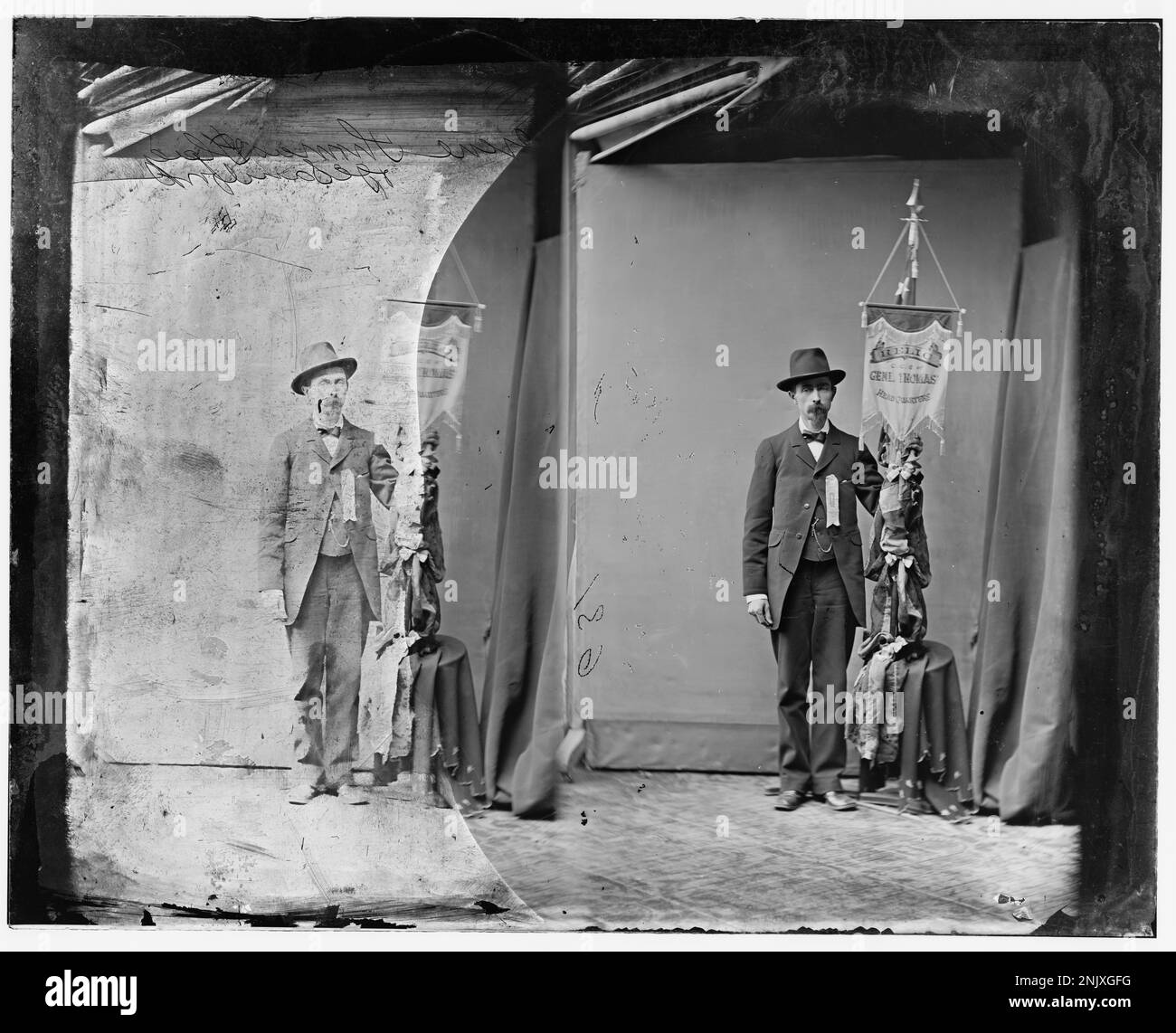 General George H. Thomas, U.S. Army, with the U.S. War flag, during the ...