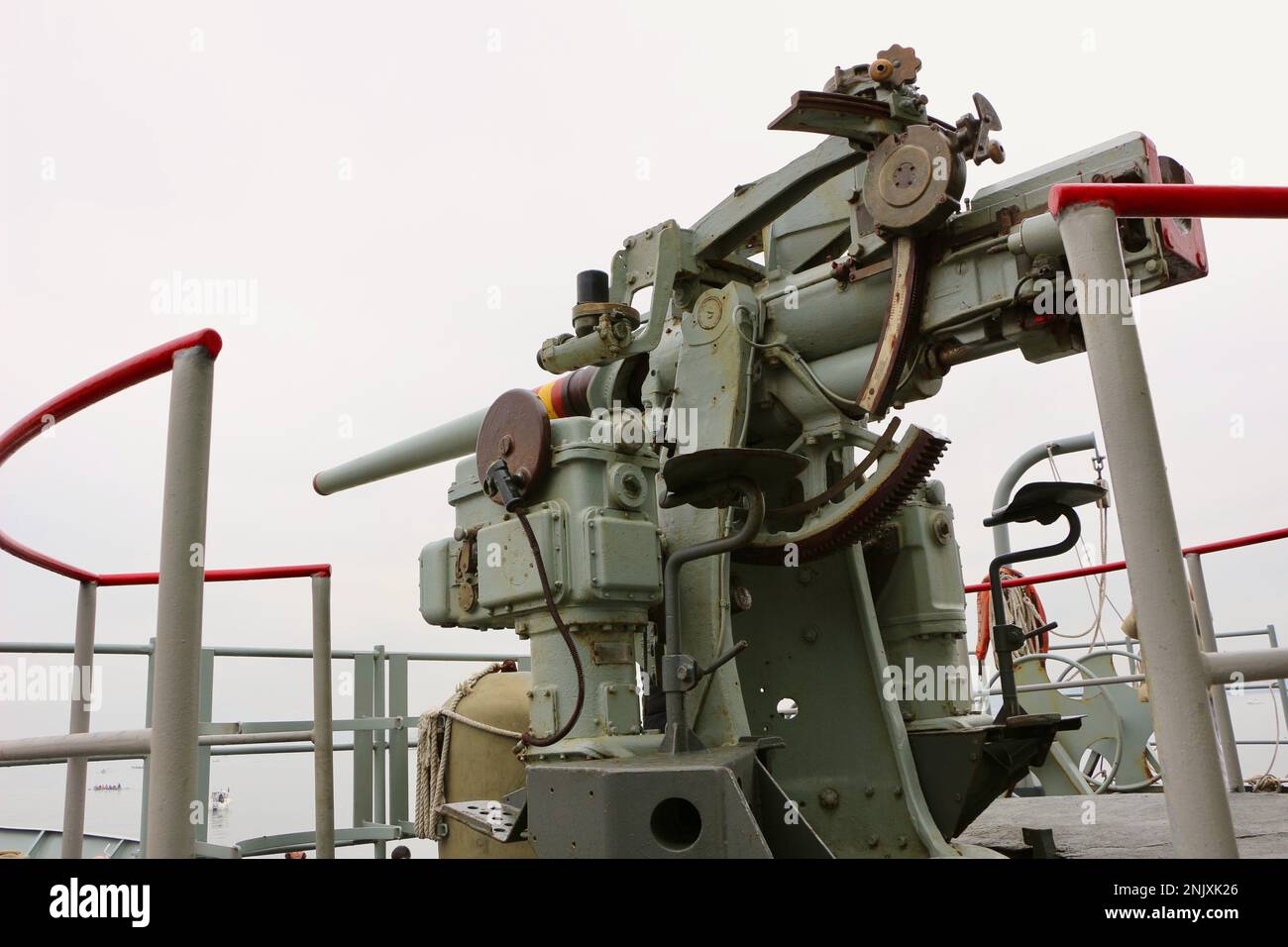 Mark 22 3"/50 caliber gun on the Spanish patrol boat Serviola P-71 ...