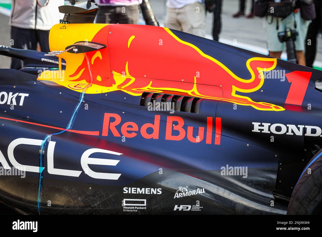 Sakhir, Bahrain - 23/02/2023, Technical details of the sidepod and ...