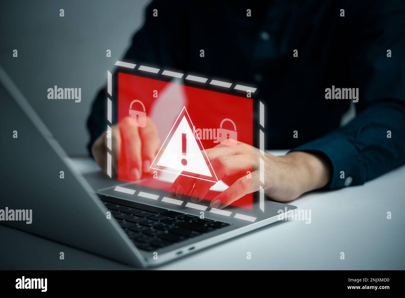 Businessman programmer, developer using laptop computer with triangle ... Businessman programmer, developer using laptop computer with triangle ...