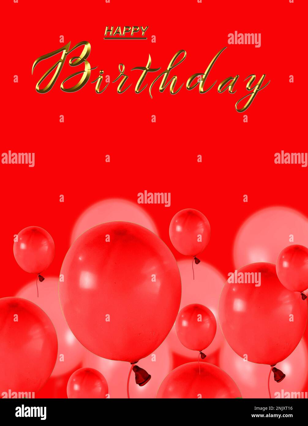 happy birthday card with balloons Stock Photo - Alamy