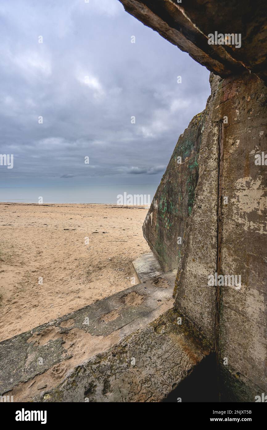 Old german bunkers at Utah Beach, France Stock Photo - Alamy