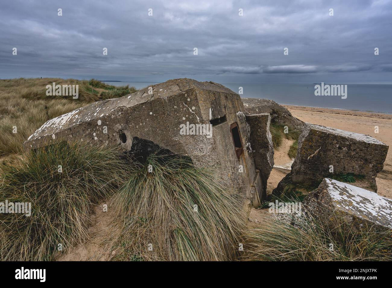 Old german bunkers at Utah Beach, France Stock Photo - Alamy