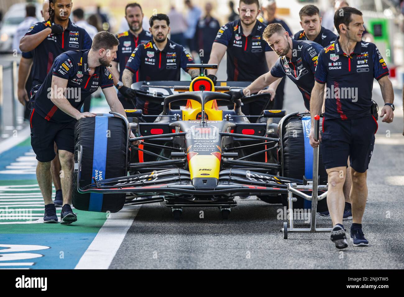 Sakhir, Bahrain - 23/02/2023, Red Bull Racing RB19, pitlane during the ...