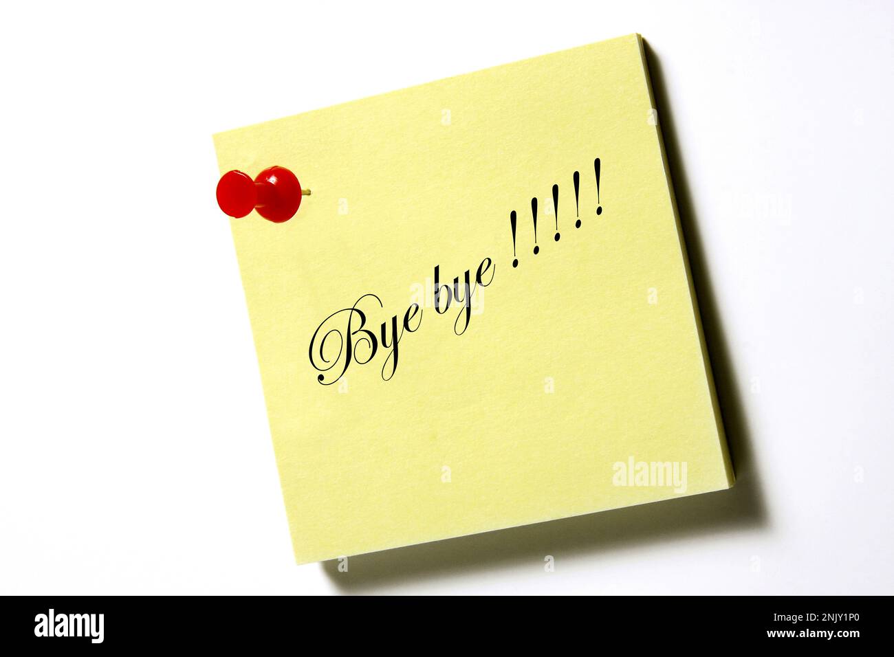 notepad lettering Bye Bye Stock Photo - Alamy