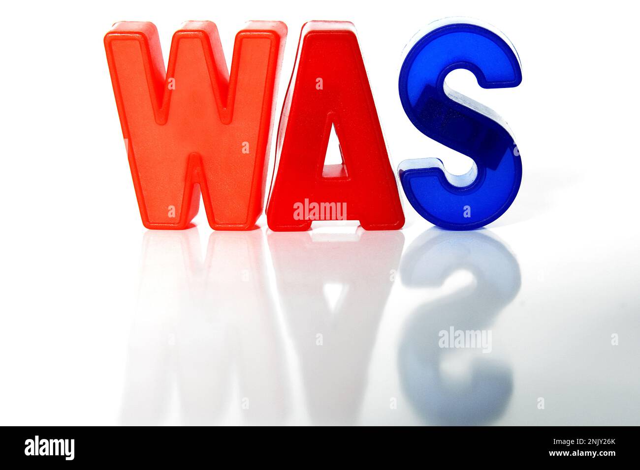 colourful characters building the word WAS, what Stock Photo - Alamy