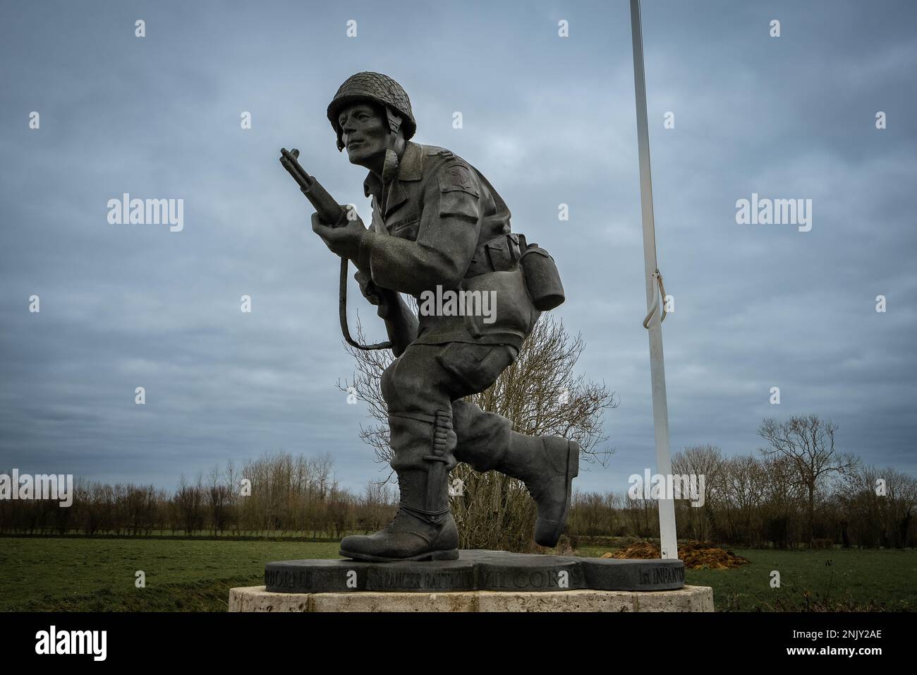 Statue and Memorial of Major Dick Richard Winters at Utah Beach ...