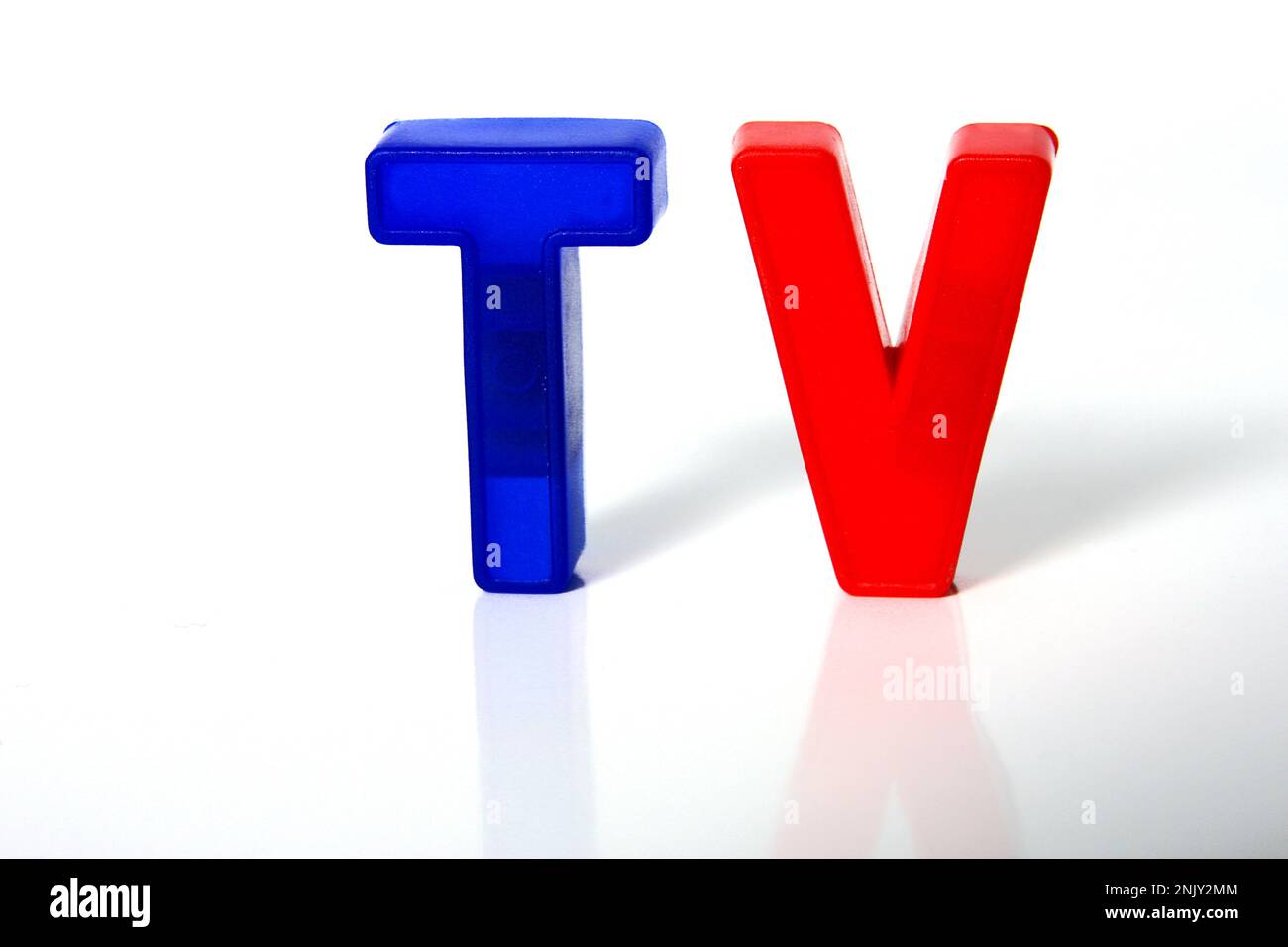colourful characters building the word TV Stock Photo - Alamy