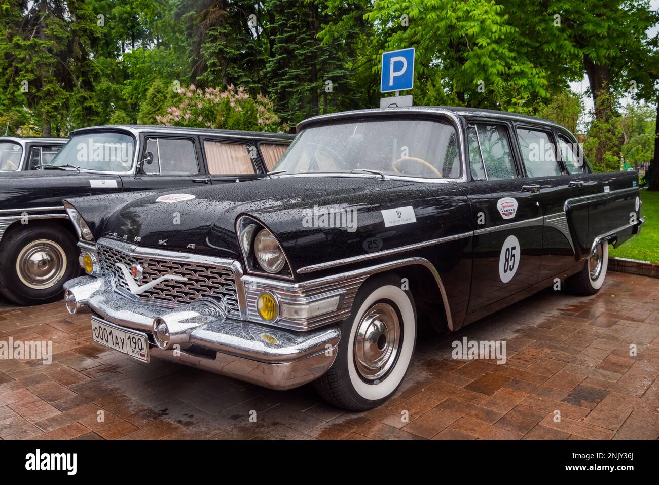 Black GAZ-13 Chaika at Classic Soviet Car Exhibition Stock Photo - Alamy