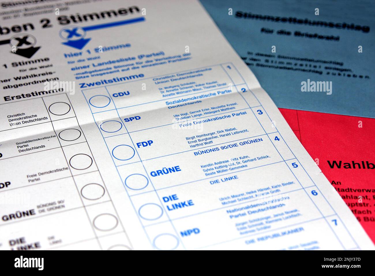 ballot paper for federal elections in Germany Stock Photo - Alamy