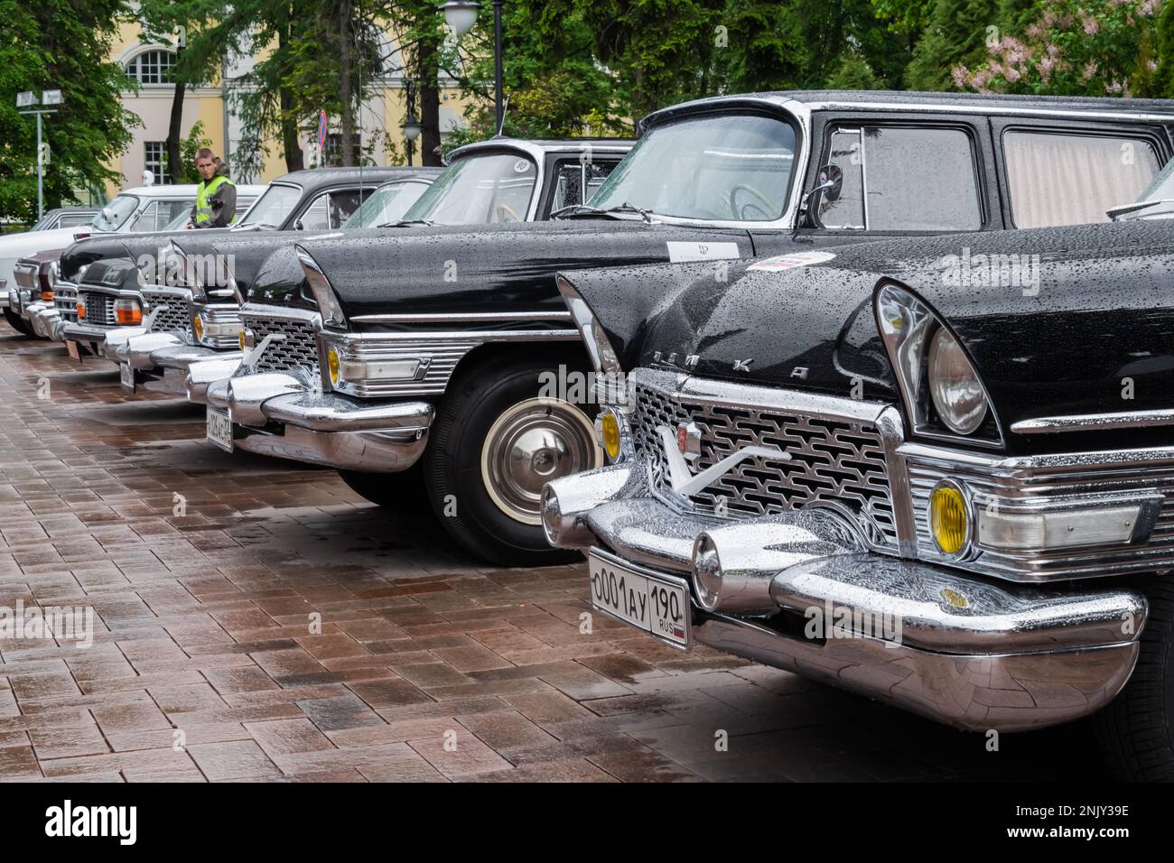Black GAZ-13 Chaika at Classic Soviet Car Exhibition Stock Photo - Alamy