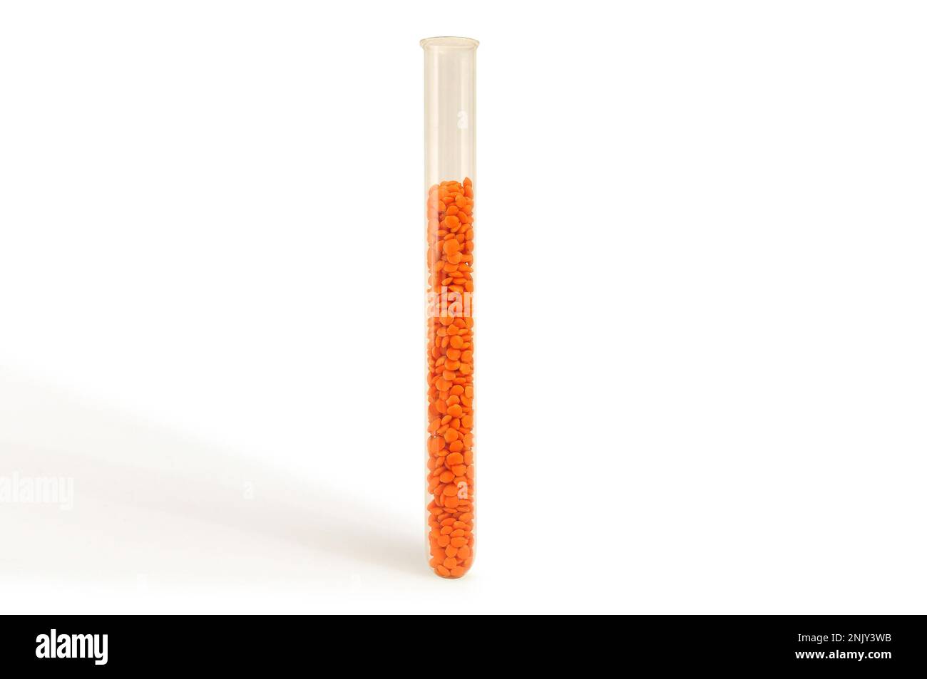 Vitamins, fibers and nutrients in a healthy, natural lentils in a test ...