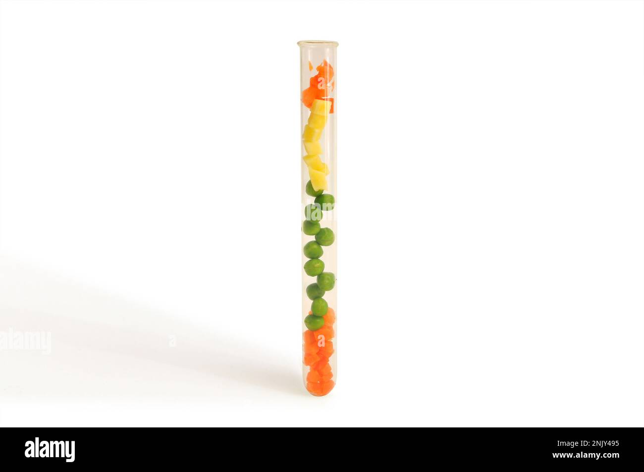 Variety of organic, tasty, nutritious vegetables in a test tube Stock ...