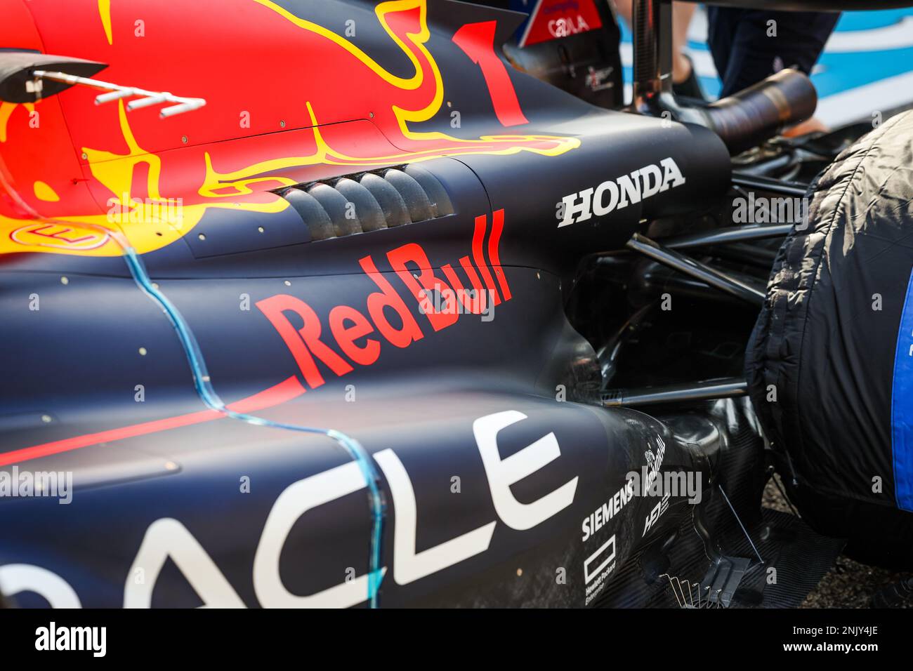 Sakhir, Bahrain - 23/02/2023, Technical details of the sidepod and ...