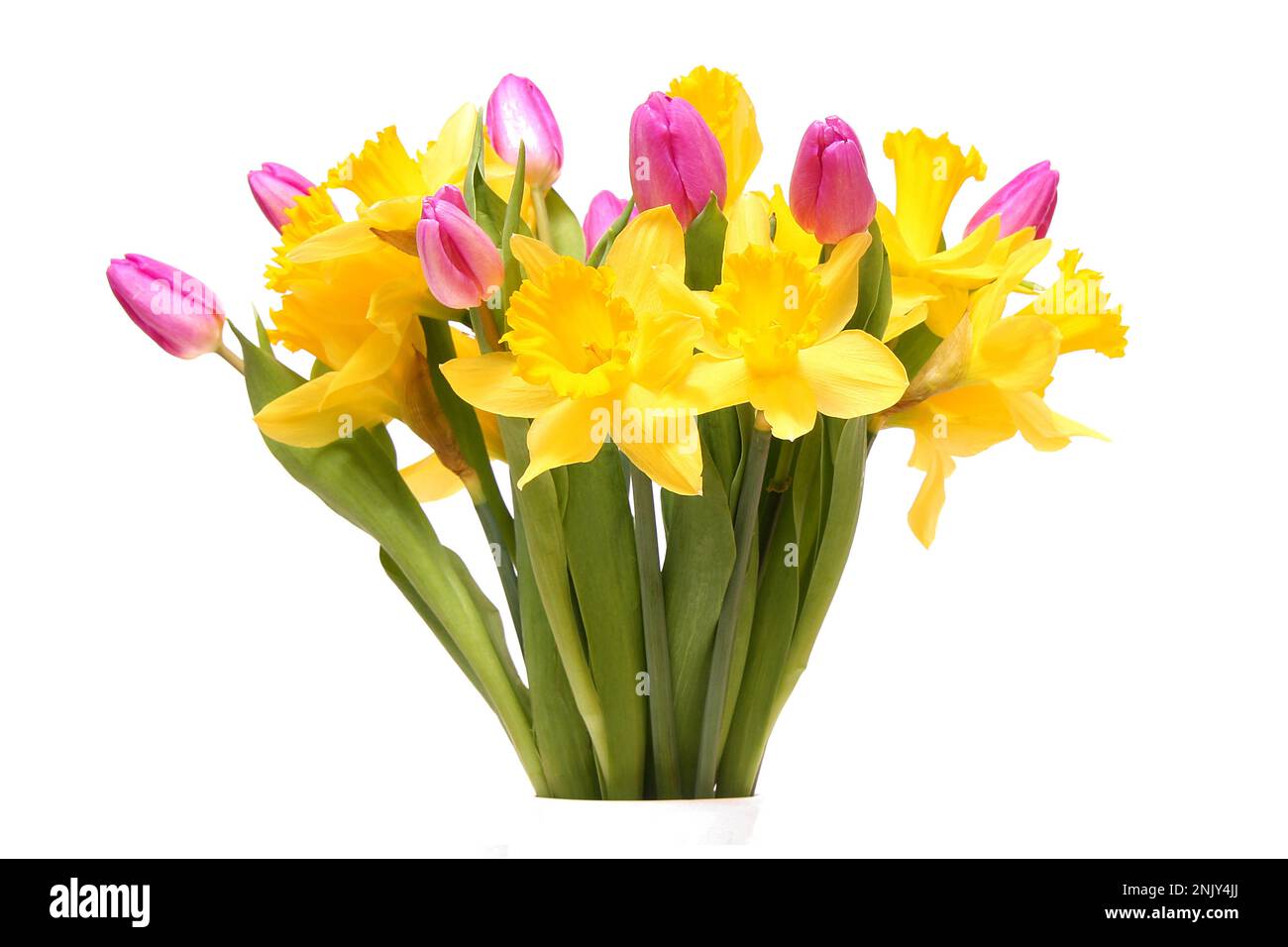 spring bouquet with tulips and daffodils, cutout Stock Photo - Alamy