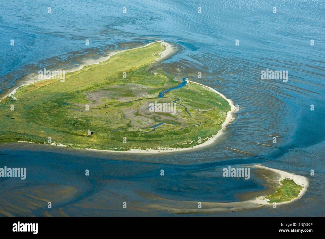 Luchtfoto van waddeneiland Griend; Aerial photo of Wadden Island Griend ...