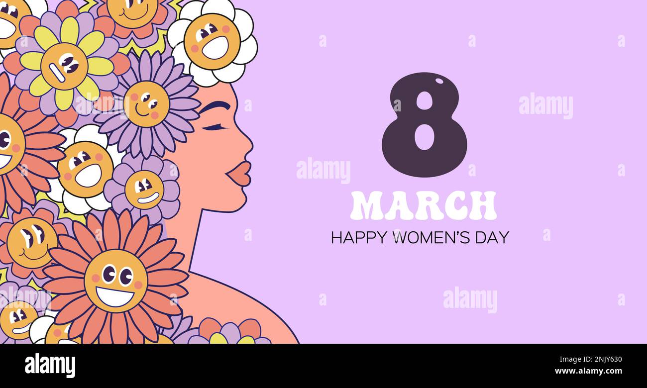 Seventies retro Flower Power background with hippie flowers ...