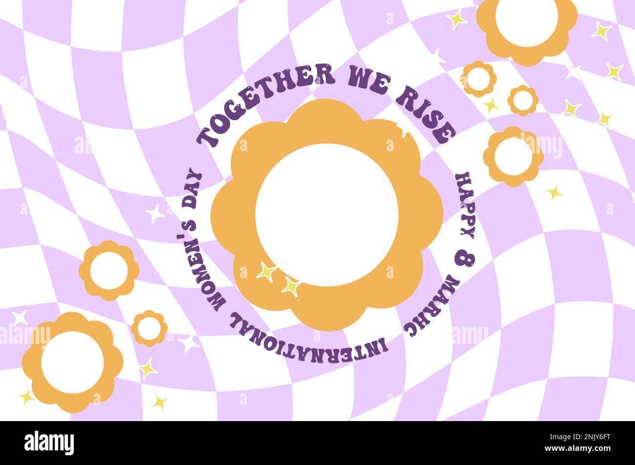 Seventies retro Flower Power background with hippie flowers ...