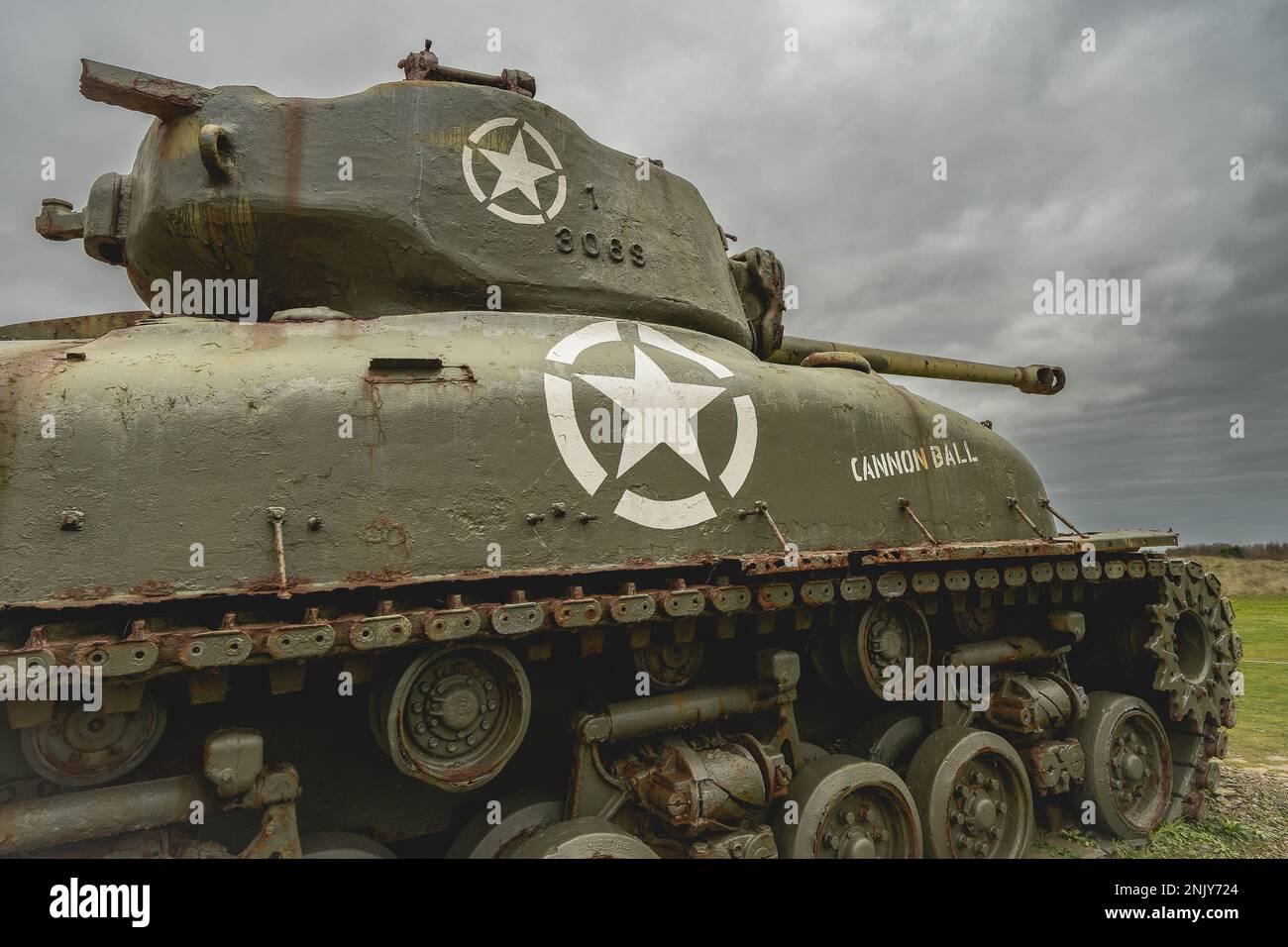 American Sherman tank, at the Landingsmuseum at Utah Beach, Normandy ...