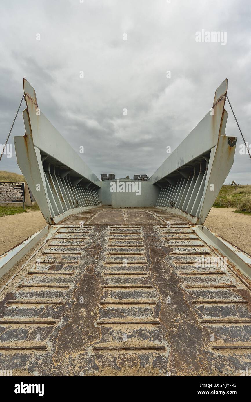 Higgins Boat Monument, at the landingsmusuem at Utah Beach, Normandy ...